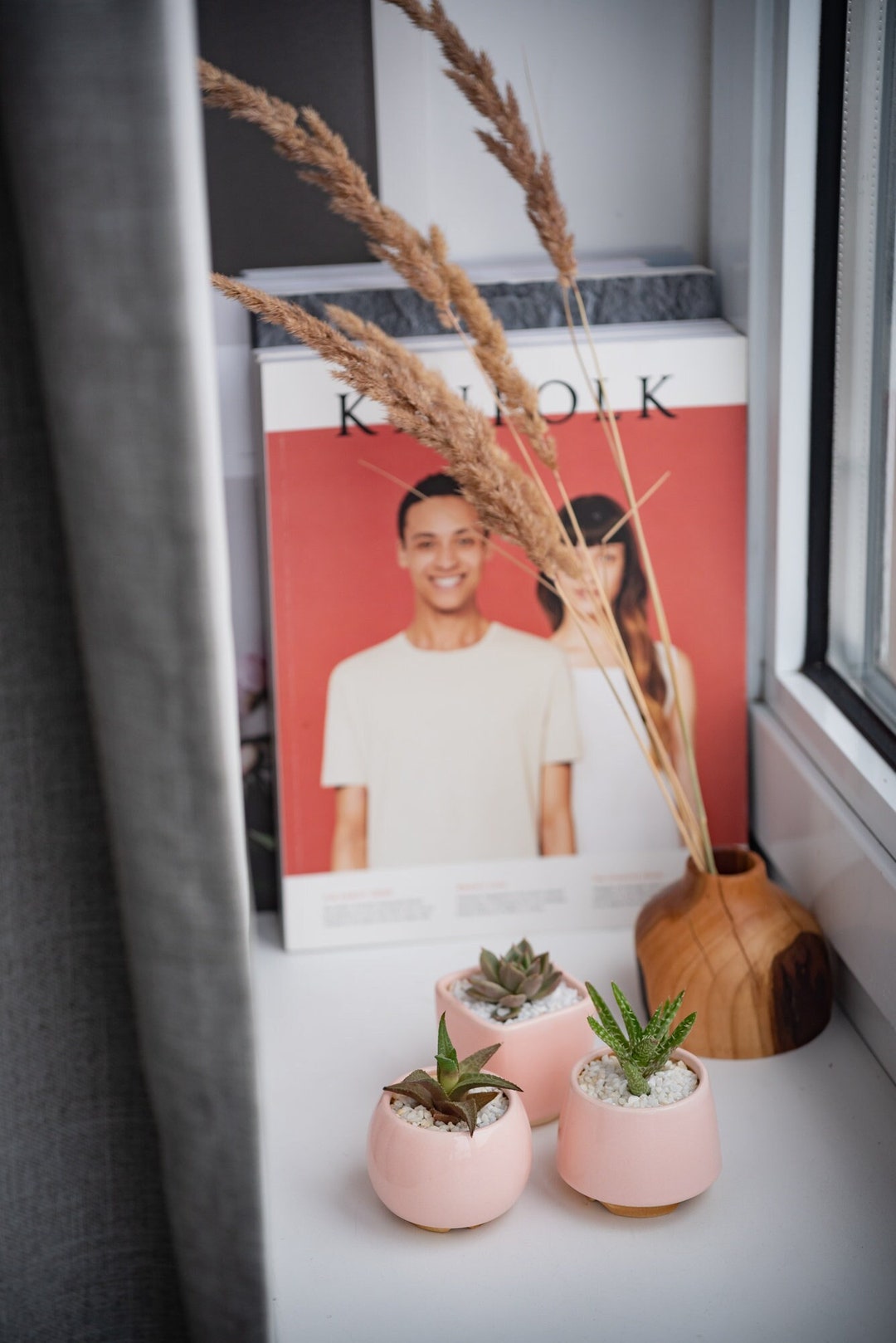 Rose Pink Small Plant Pot Set of 3 Ceramic Planter for Succulent ...