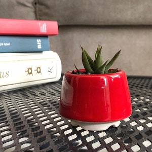 Red Small Plant Pot S Size Set of 3 Ceramic Planter for Succulent ...