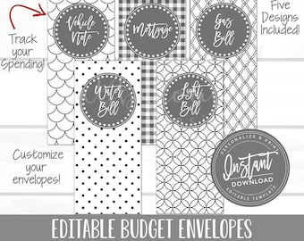 EDITABLE Cash Envelopes, Cash Tracker, Floral Budget Envelopes, Expense ...