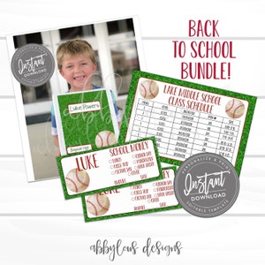 EDITABLE Baseball School Bundle, Baseball Binder Cover, Baseball Class ...