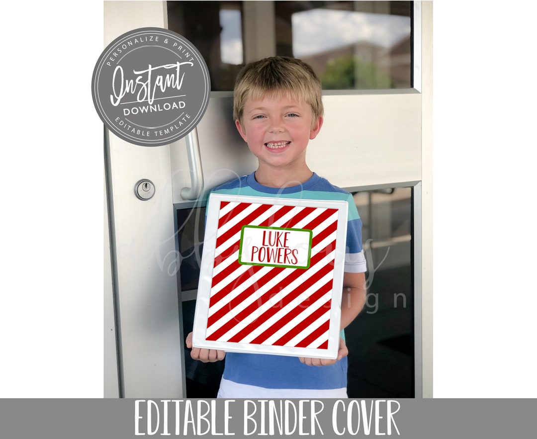 EDITABLE Binder Cover, Christmas Binder Cover, Holiday Binder Cover ...