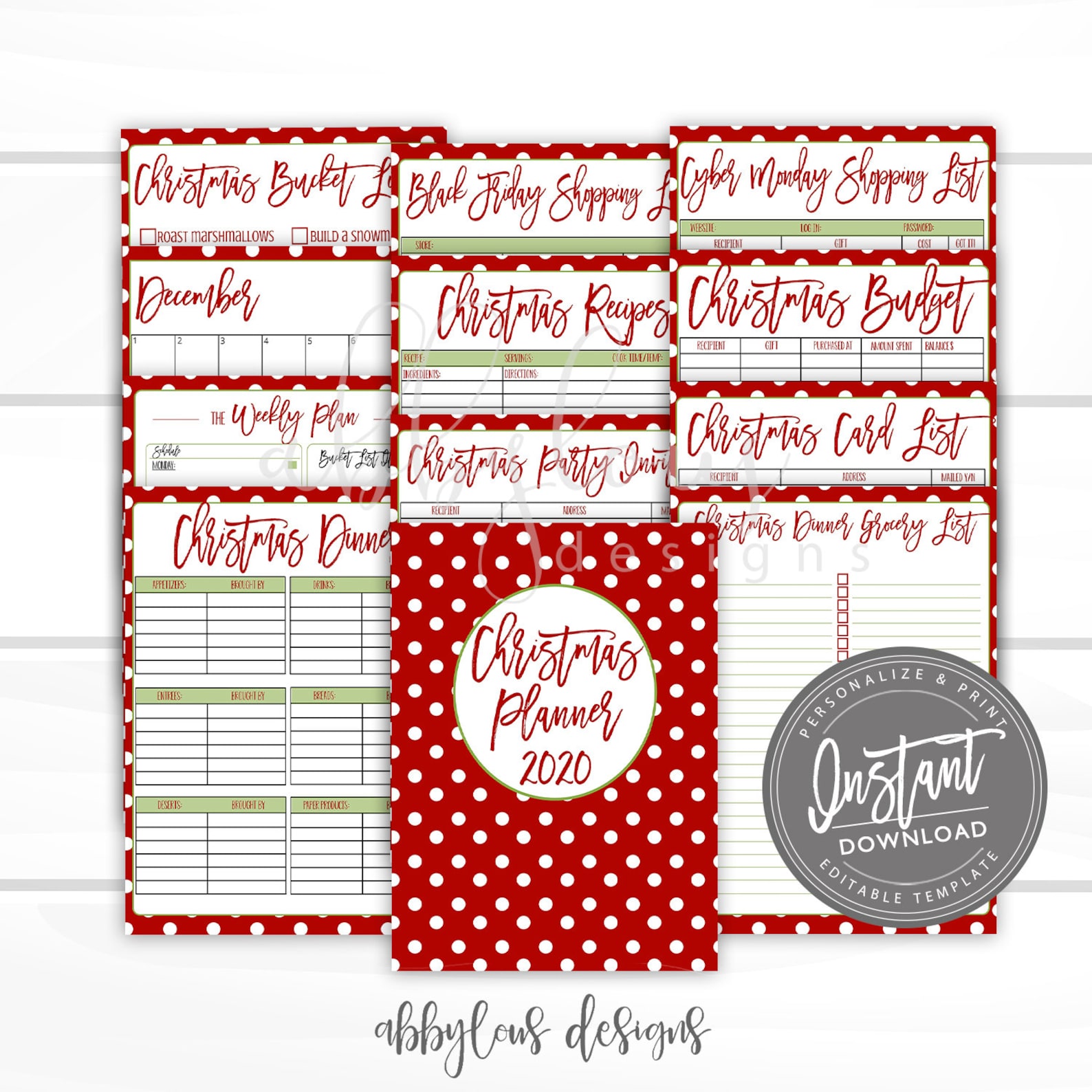 EDITABLE Christmas Planner Printable Christmas Party Planner | Etsy