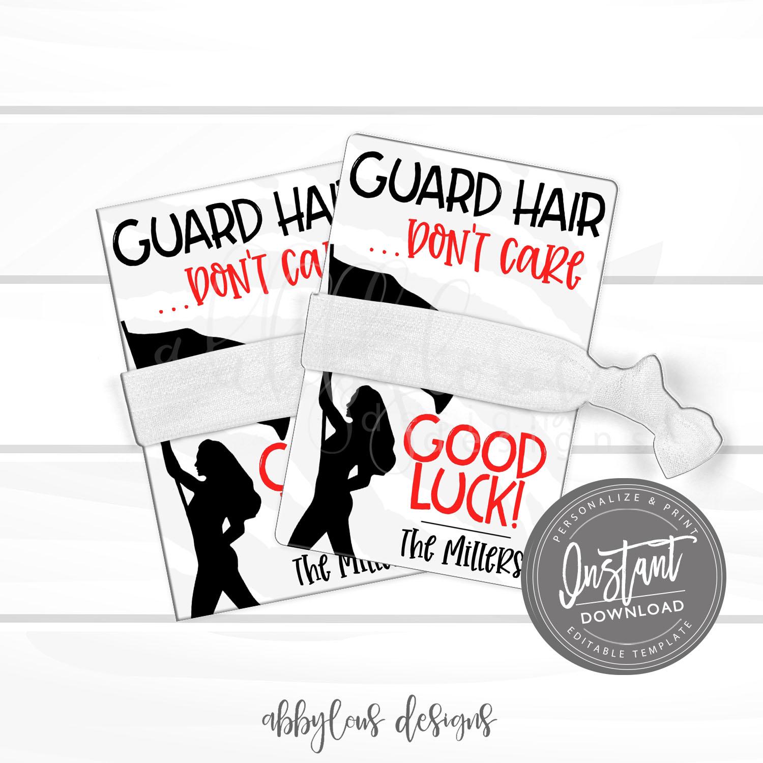 EDITABLE Color Guard Hair Tags, Printable Guard Hair Band Tags ...