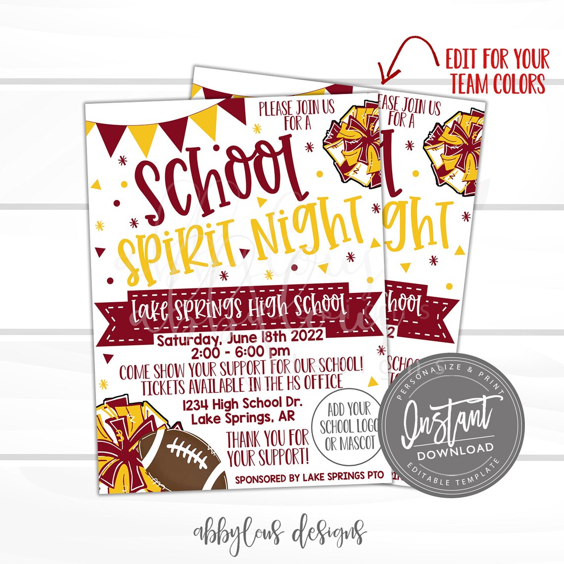 EDITABLE School Fundraiser Flyer School Spirit Fundraiser - Etsy