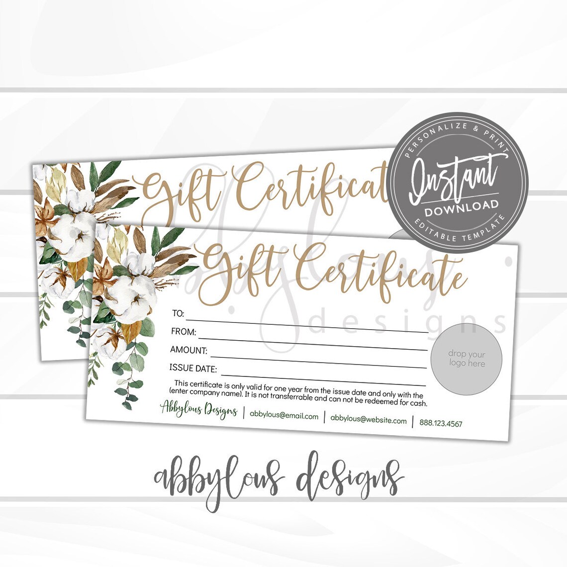 Editable Gift Certificate Printable Gift Voucher Editable | Etsy