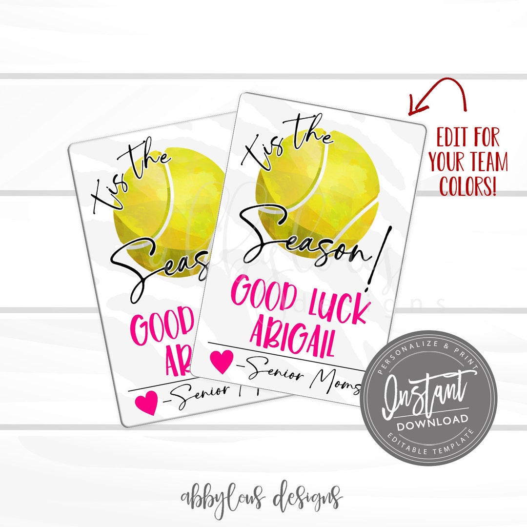 EDITABLE Tennis Good Luck Tags, Printable Tennis Team Tags ...