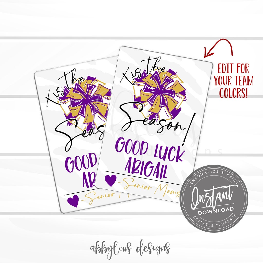 EDITABLE Cheer Good Luck Tags, Printable Cheer Team Tags, Personalized ...