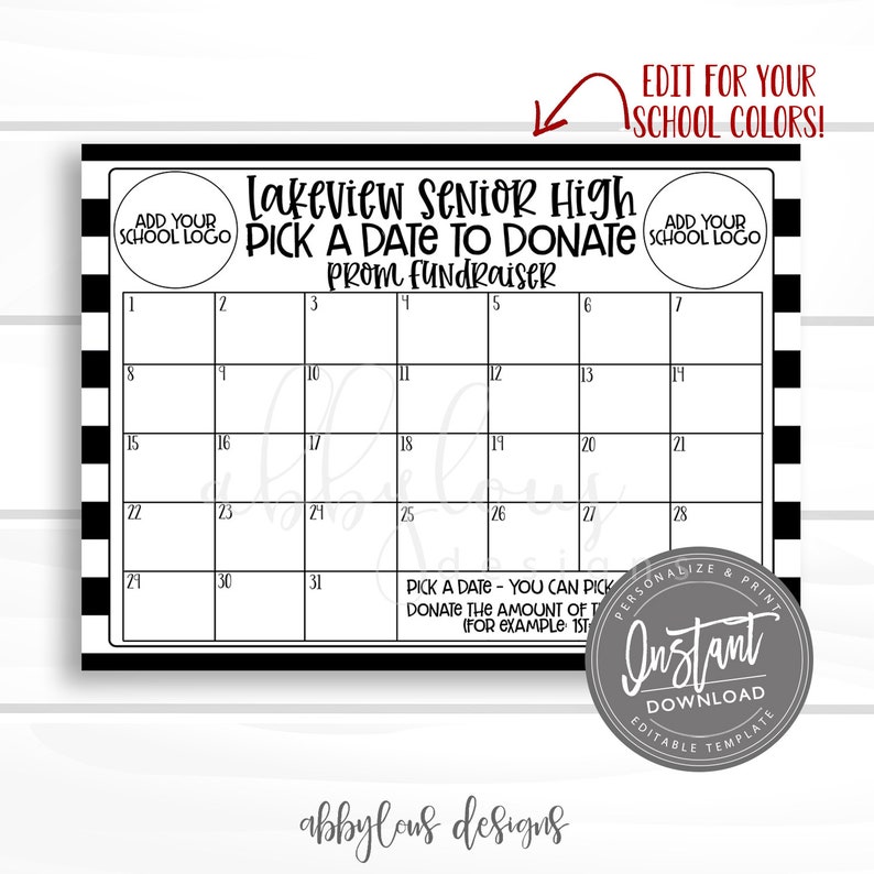 EDITABLE Prom Pick a Date to Donate Printable Senior - Etsy