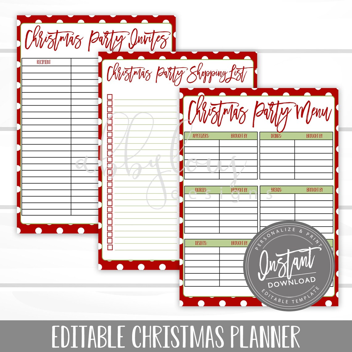 EDITABLE Christmas Planner Printable Christmas Party Planner | Etsy