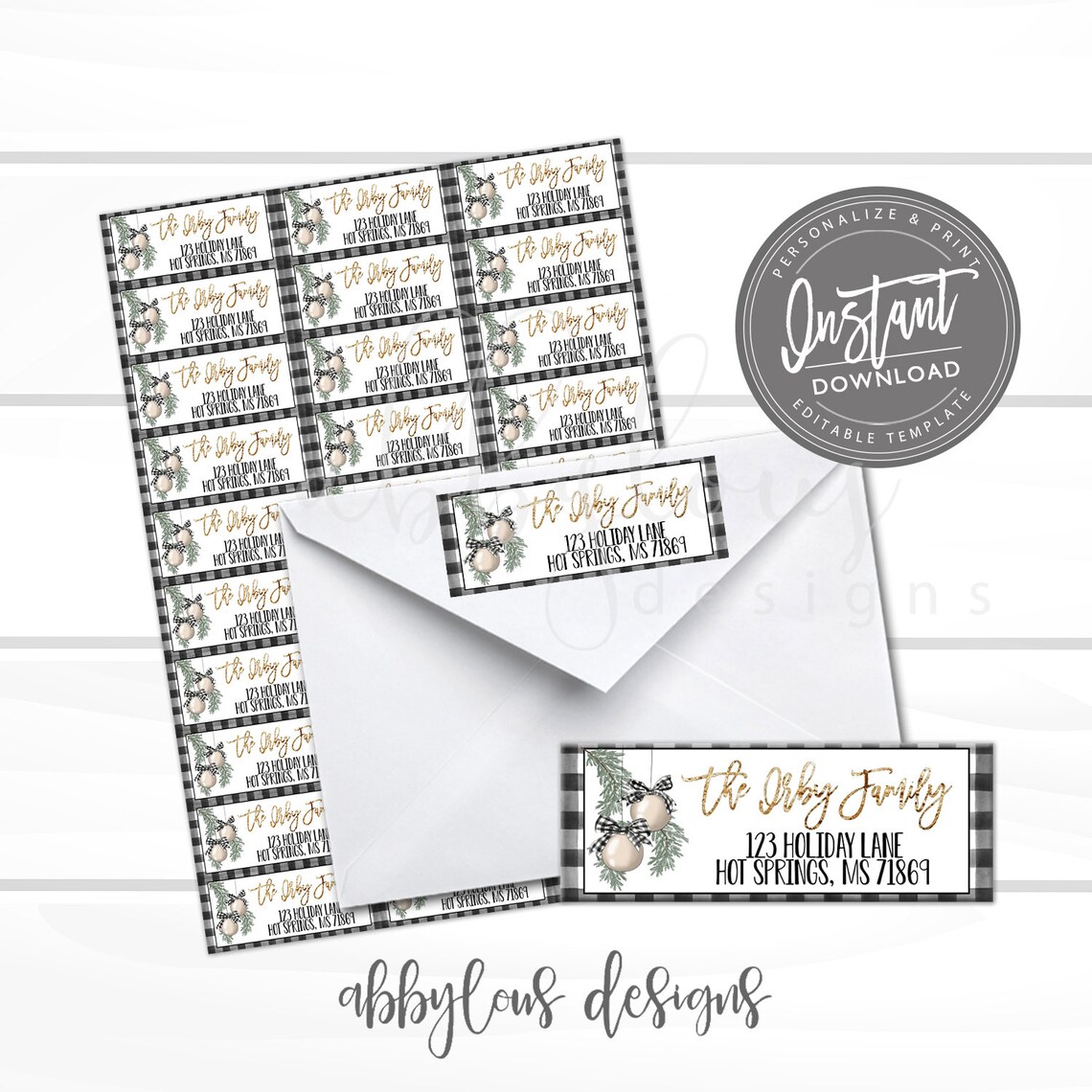 EDITABLE Address Label Printable Christmas Card Address - Etsy