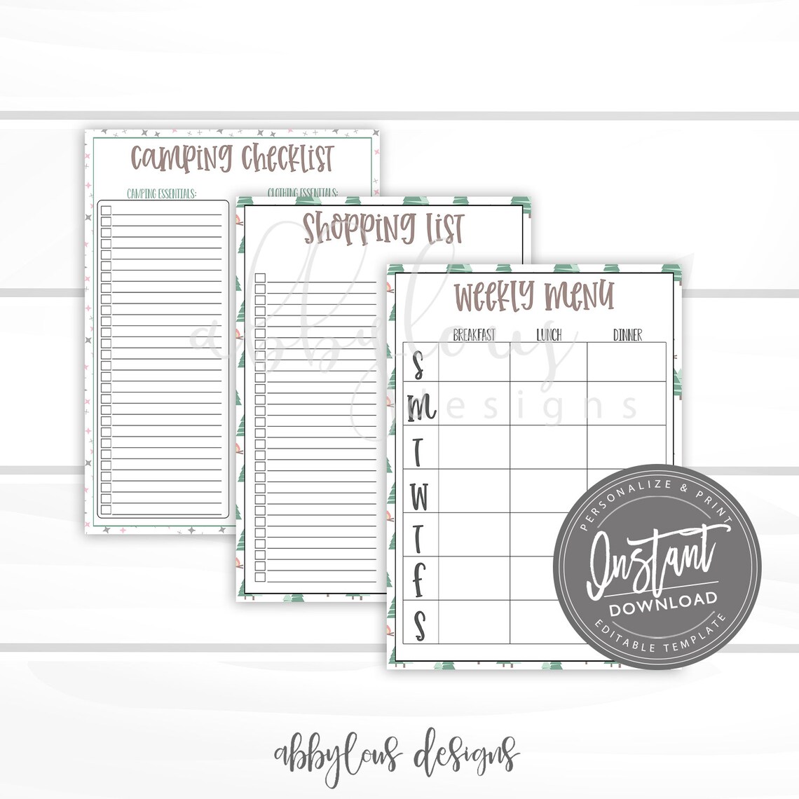 EDITABLE Camper Planner Printable, RV Planner, Camping Checklists, Full ...