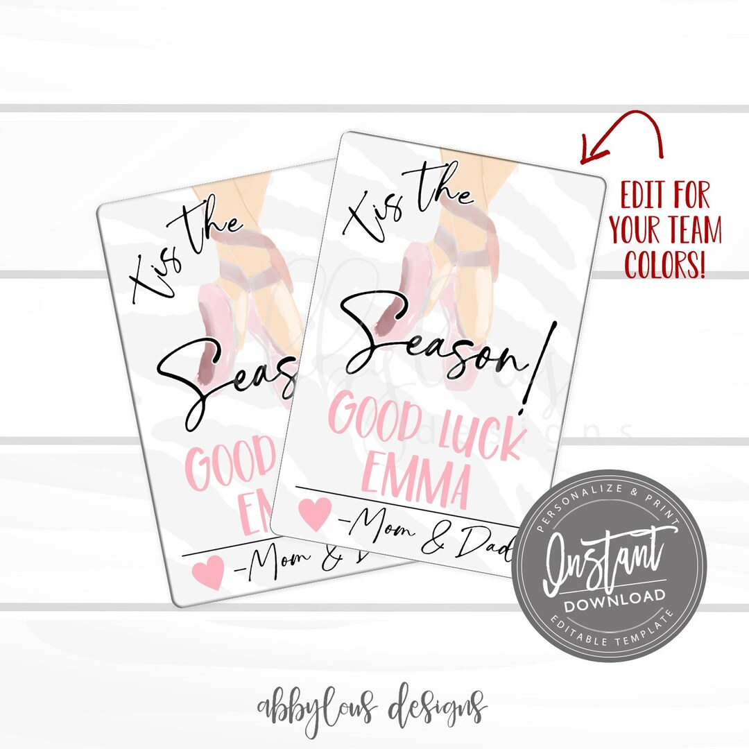 EDITABLE Ballet Good Luck Tags, Printable Ballet Tags, Personalized ...