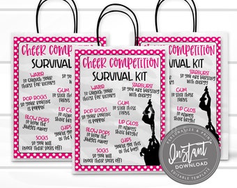 Cheerleading Cheer Competition Survival Kit Cheer Gift Tag - Etsy