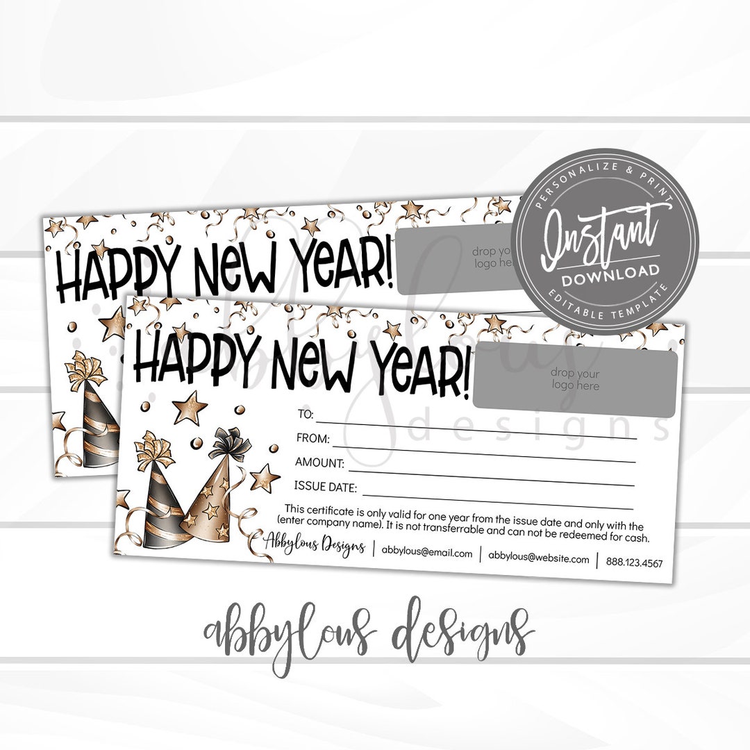 Editable Gift Certificate, Confetti Party Hats Editable Gift Voucher ...