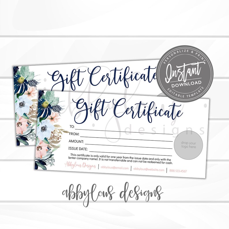 Editable Gift Certificate, Printable Gift Voucher, Editable Christmas ...