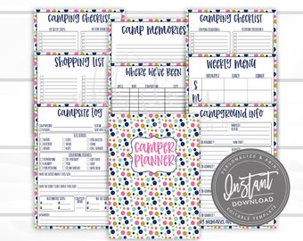 EDITABLE Camper Planner Printable RV Planner Camping | Etsy