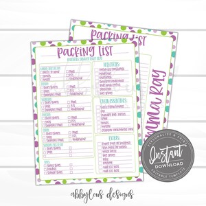 EDITABLE Summer Camp Packing Checklist, Personalized Summer Camp List ...