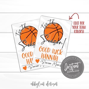 EDITABLE Basketball Good Luck Tags, Printable Basketball Tags ...