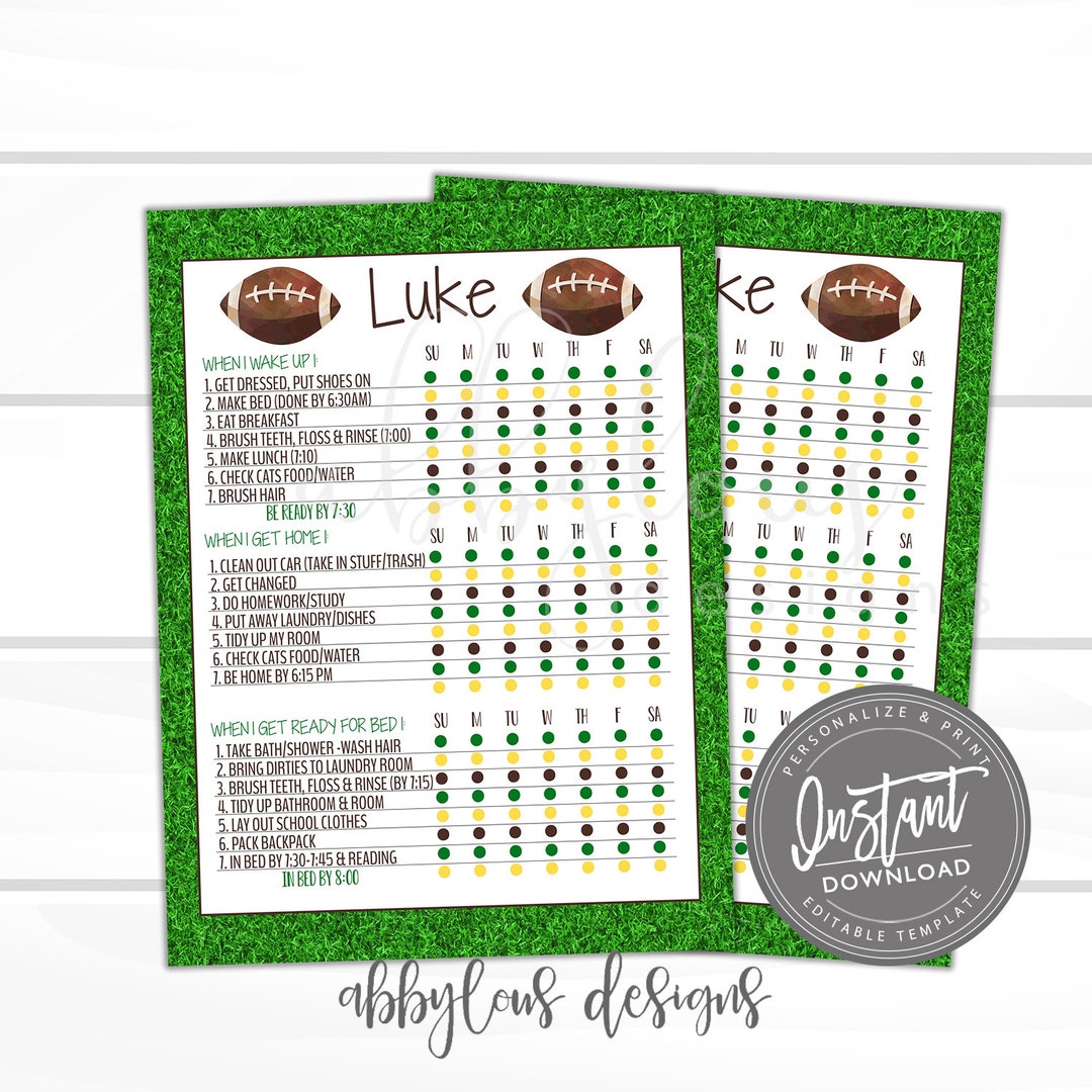EDITABLE Chore Chart Printable, Kids Daily Check List, Editable Chore ...