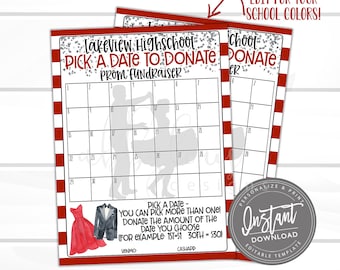 EDITABLE Baseball Fundraiser Calendar Pick a Date to Donate - Etsy