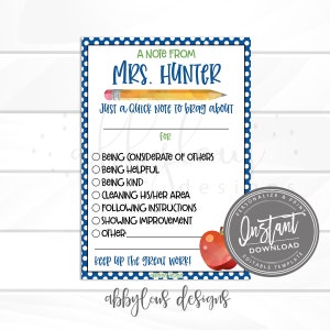 EDITABLE Note From the Teacher Printable, Teacher Notes, Teacher ...