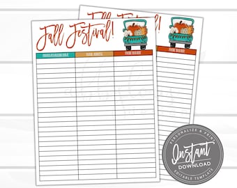EDITABLE Teacher Volunteer Printable, PTO/PTA Sign up Sheet, Editable ...