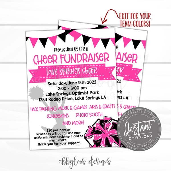Cheerleading Fundraiser Flyer - Etsy