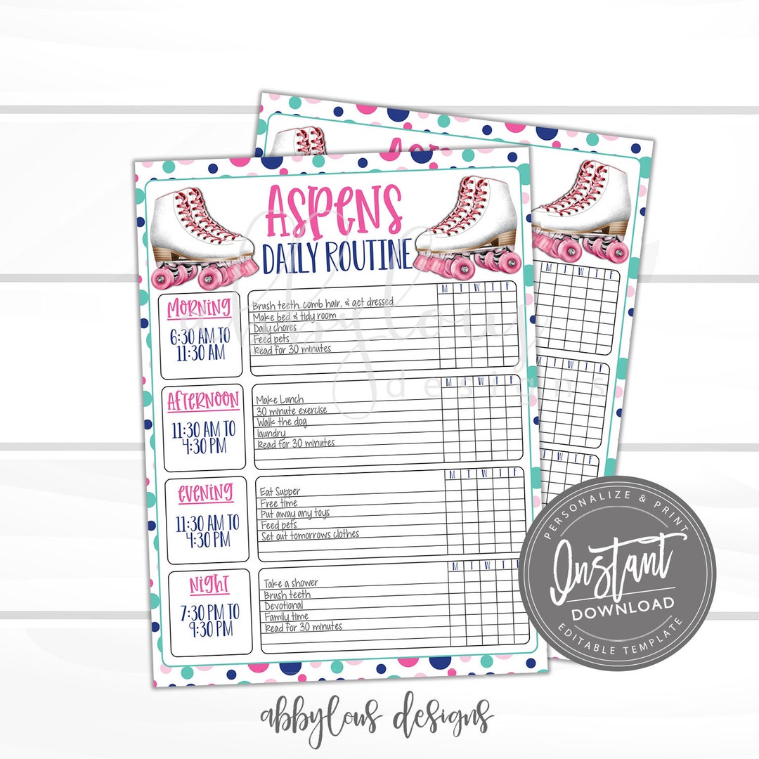 EDITABLE Daily Routine Schedule Printable, Daily Schedule, Daily ...