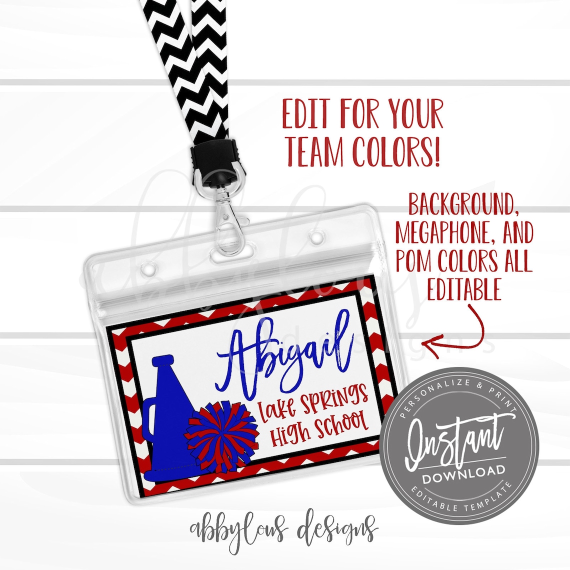 EDITABLE Cheer Bag Tags Printable Cheerleader Backpack Tags | Etsy
