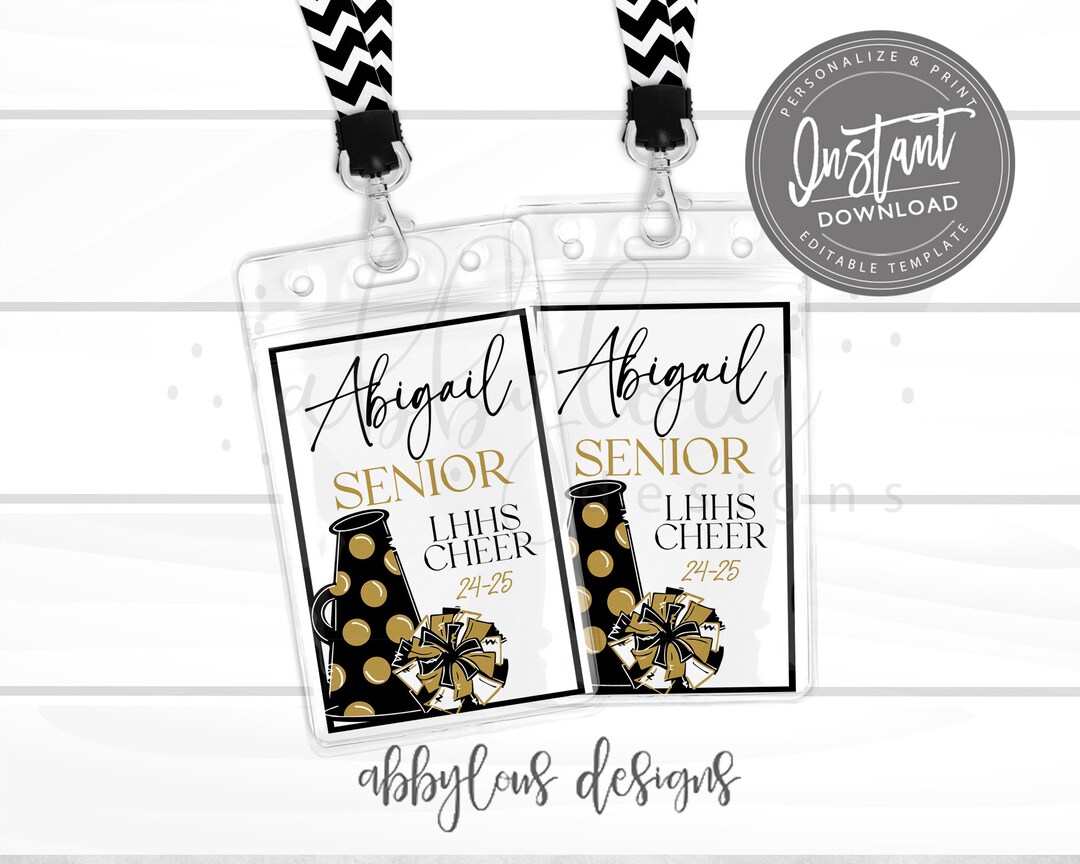 EDITABLE Cheer Bag Tags, Printable Cheerleader Backpack Tags ...