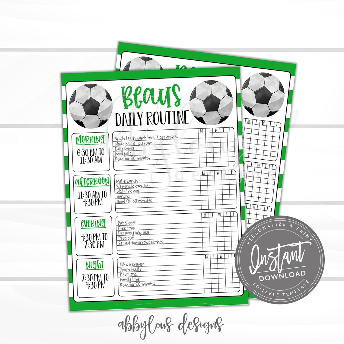 EDITABLE Daily Routine Schedule Printable, Daily Schedule, Daily ...