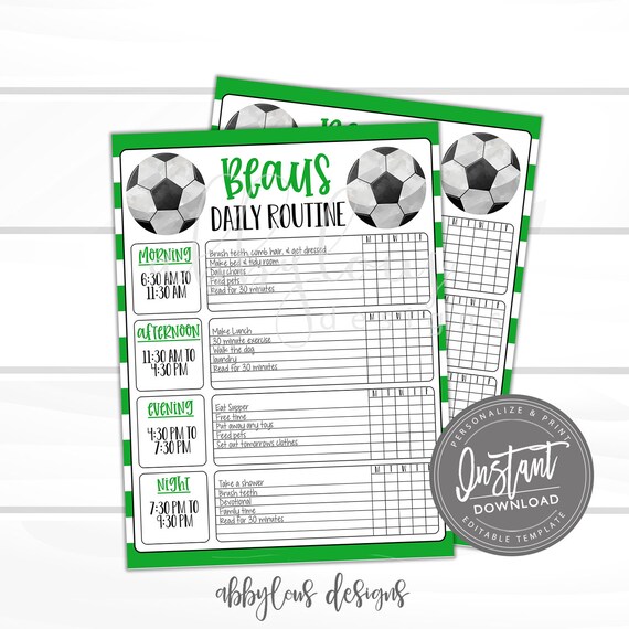 EDITABLE Daily Routine Schedule Printable Daily Schedule | Etsy