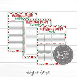 EDITABLE Christmas Planner Printable, Christmas Party Planner, Gift ...
