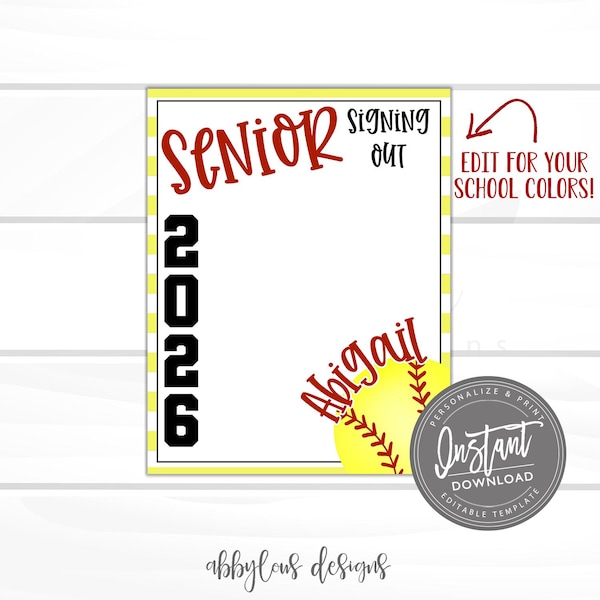 Senior Sign Out Poster - Etsy