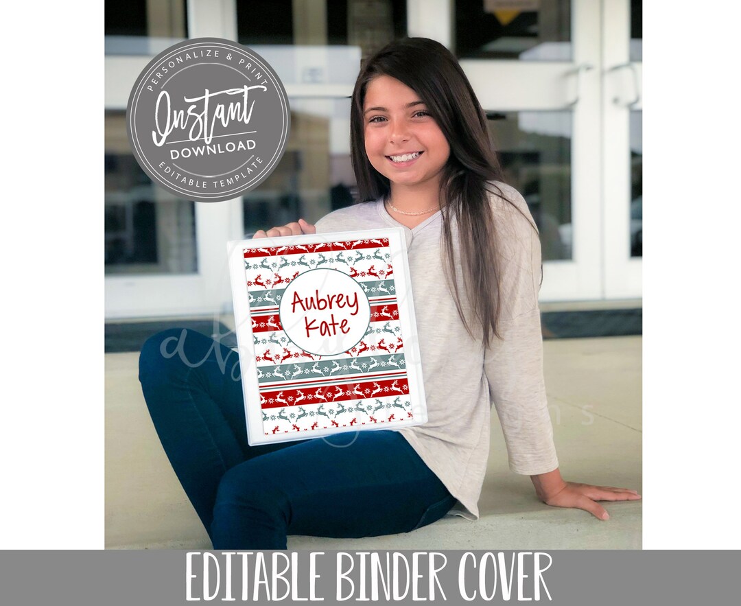 EDITABLE Binder Cover, Christmas Binder Cover, Holiday Binder Cover ...