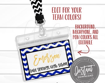 EDITABLE Cheer Bag Tags Printable Cheerleader Backpack Tags | Etsy