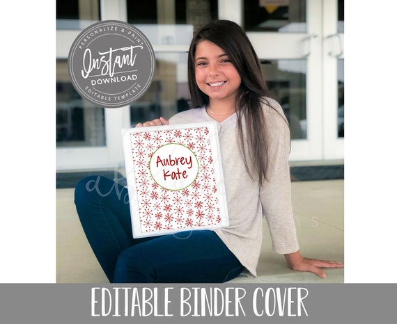 EDITABLE Binder Cover Christmas Binder Cover Holiday Binder | Etsy