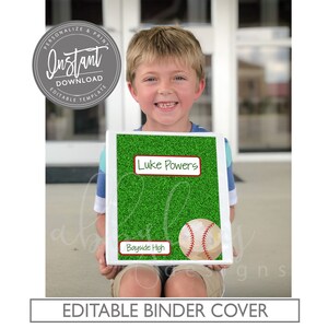EDITABLE Baseball School Bundle, Baseball Binder Cover, Baseball Class ...