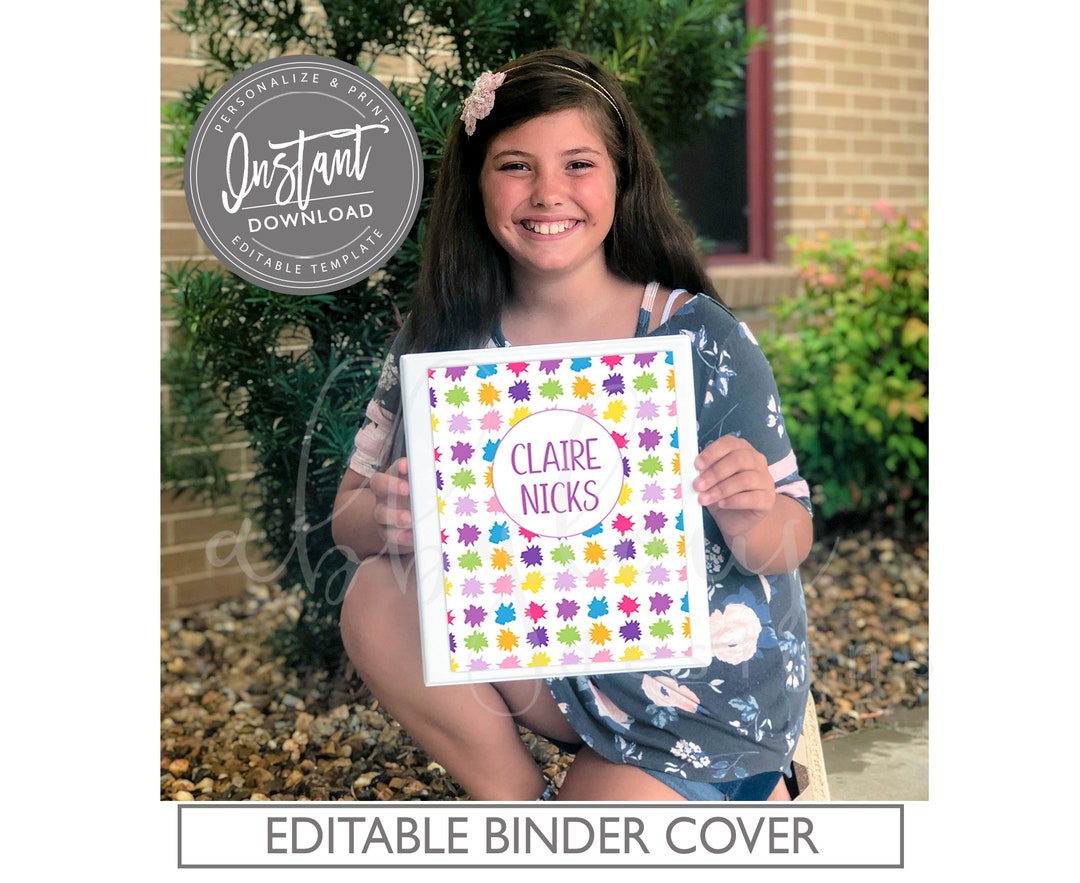 EDITABLE Binder Cover, Rainbow Binder Cover, Back to School, School ...