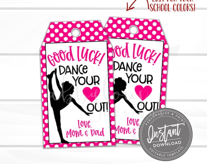 Dance Teacher Thank You Gift Tags or Cards PRINTABLE End of Season Gala ...