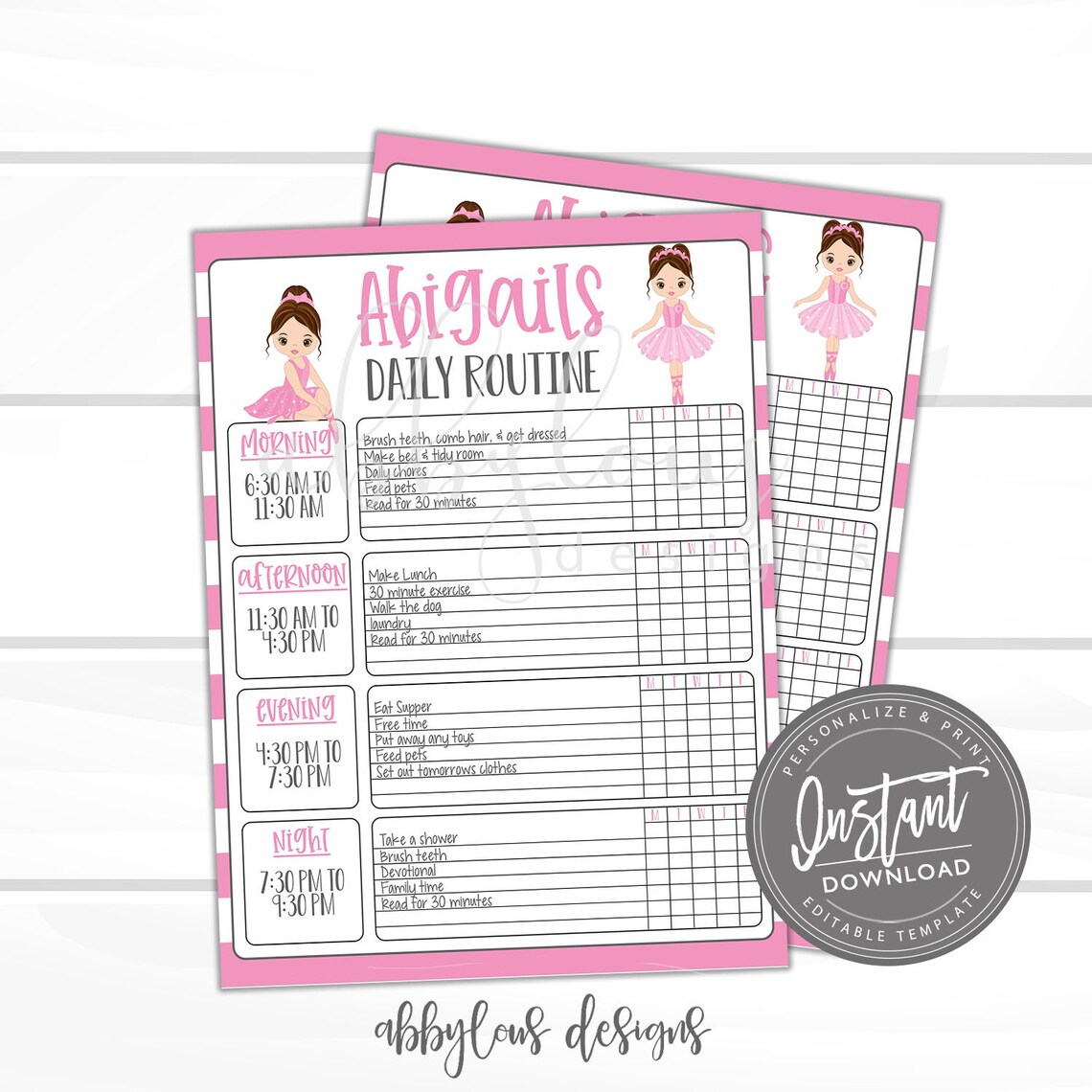 EDITABLE Daily Routine Schedule Printable Daily Schedule - Etsy