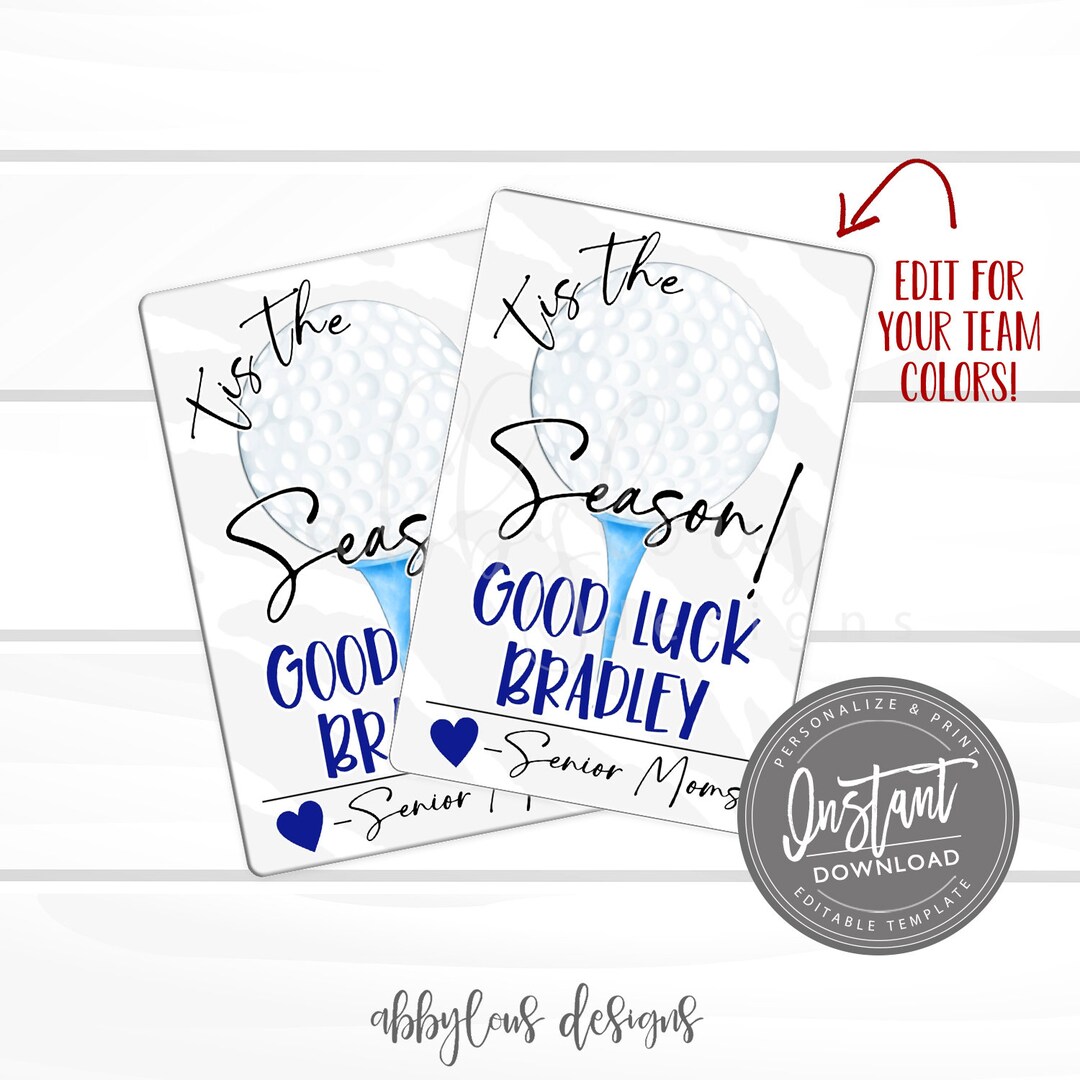 EDITABLE Golf Good Luck Tags, Printable Golf Team Tags, Personalized ...