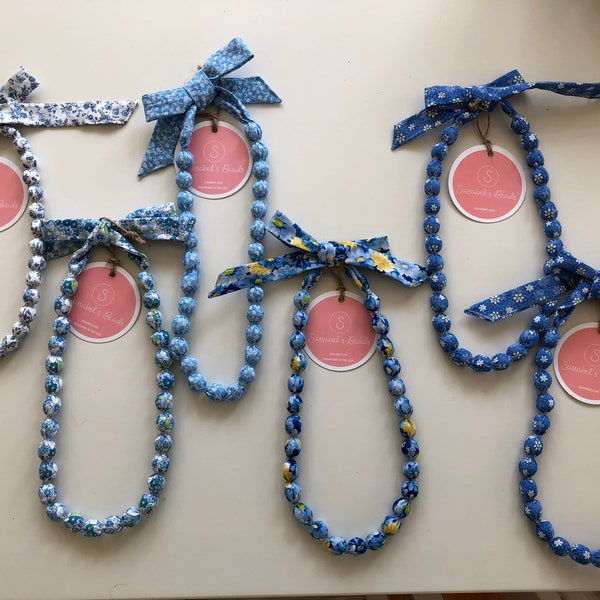 Fabric Bead Necklace - Etsy