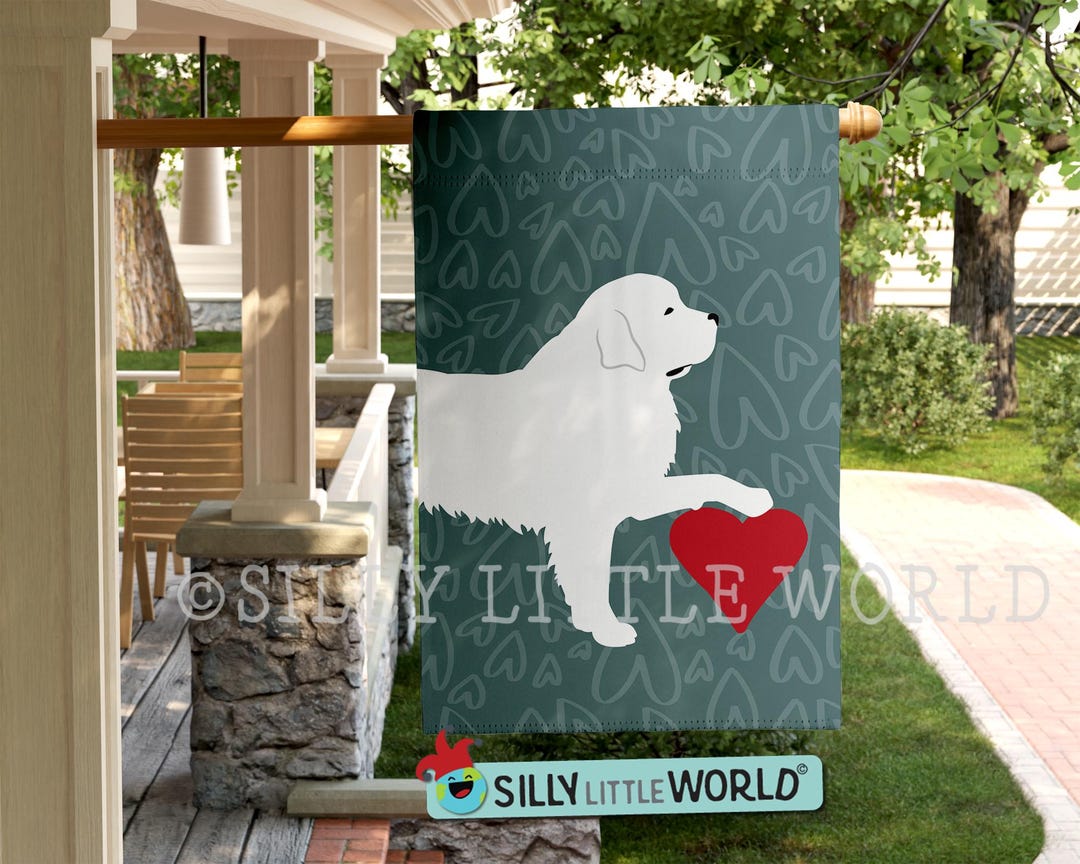 Great Pyrenees Yard Flag: Adorable Heart Design Garden Decor - Perfect ...