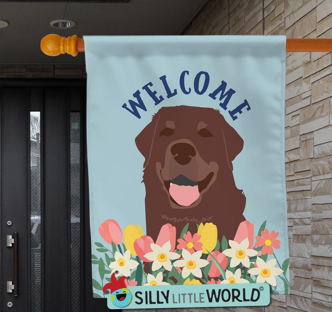 Chocolate Lab Flag - Welcome Dog Porch Decoration, Cute Retriever ...