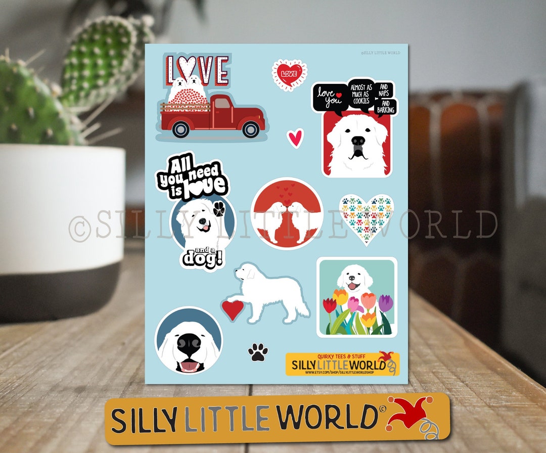 Great Pyrenees Sticker Set, Dog Sticker Sheet, Pyrenees Sticker Set ...