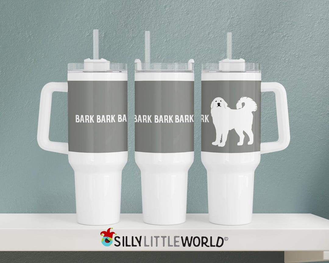 Great Pyrenees 40oz Tumbler, "bark Bark Bark" Stainless Steel Travel ...