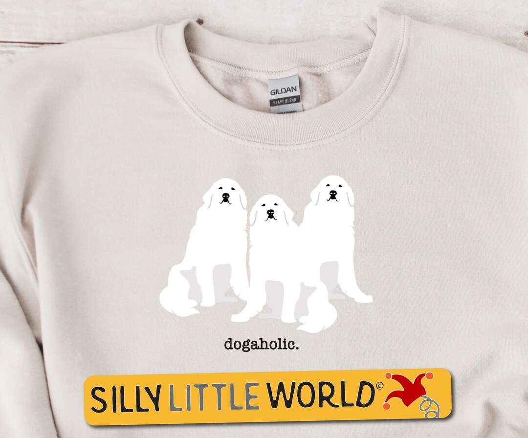 Dogaholic Great Pyrenees Cozy Sweatshirt, Love My Dog Funny Dog Sweater ...