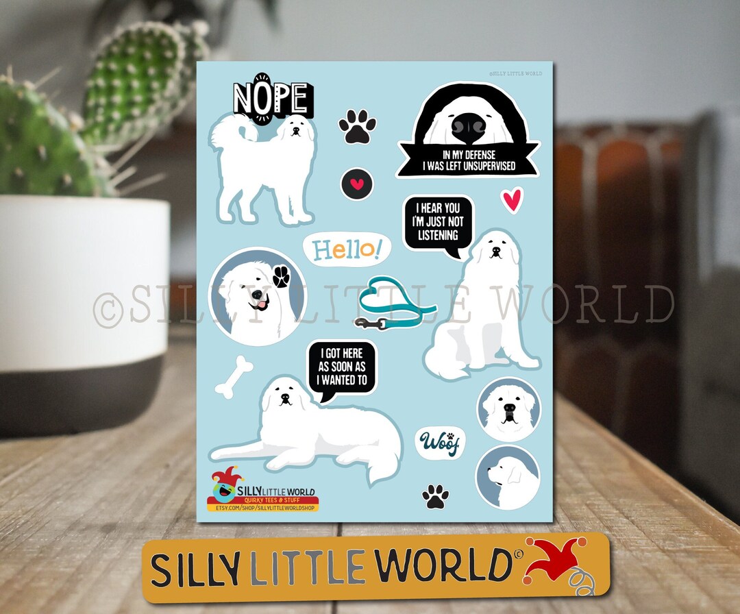 Great Pyrenees Planner Stickers Sheet, Cute Dog Notebook Stickers Set ...