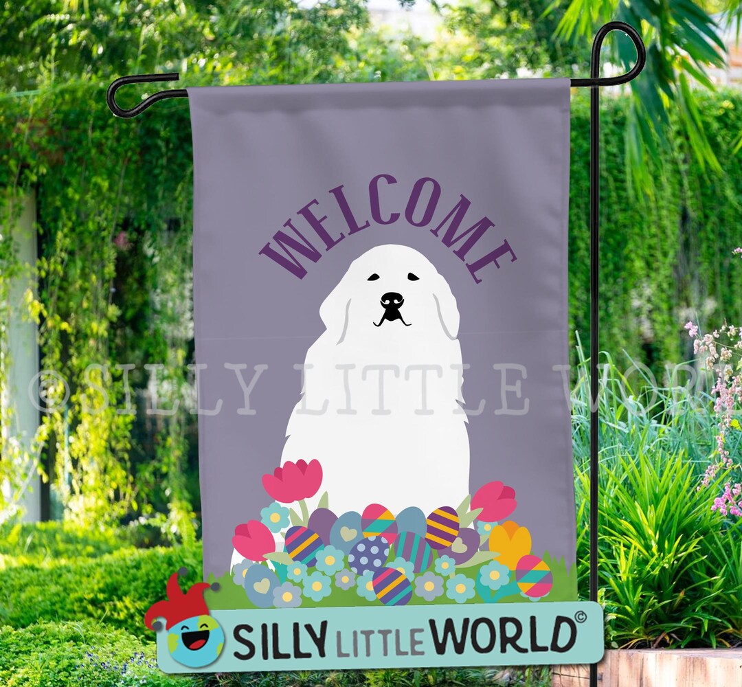 Great Pyrenees Flag, Spring Porch Sign, Dog Garden Ornaments, Yard ...
